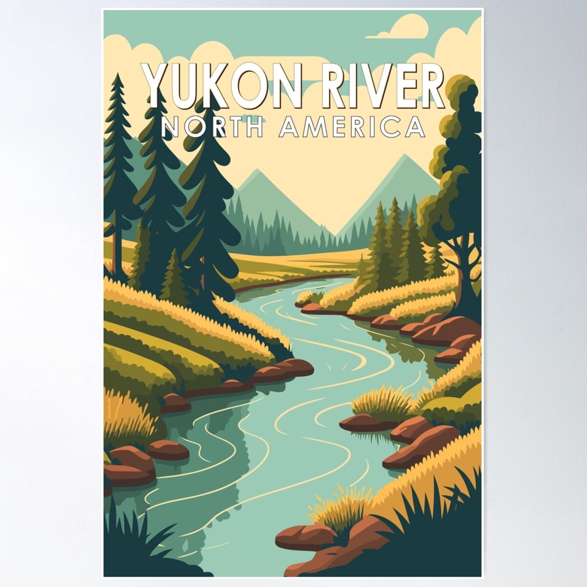 DOPAPRINT Yukon River North America Travel Art Vintage Poster Wall Art ...