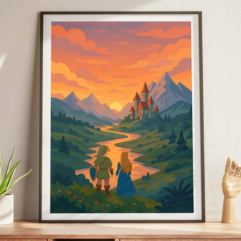 DOPAPRINT Zelda And Link Poster Print, Legend Of Zelda Inspired Wall ...