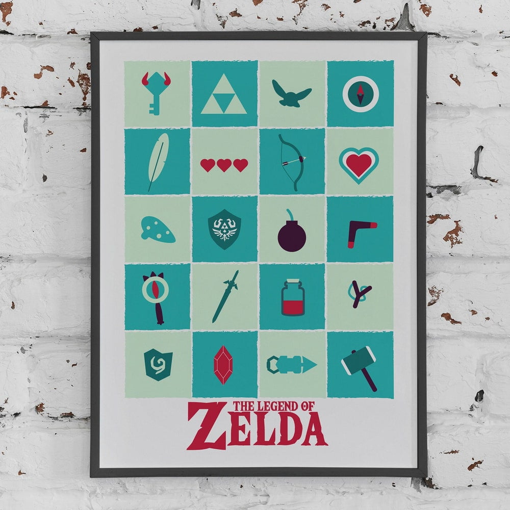 DOPAPRINT Zelda Print Illustration - Wall Decor, Legend Of Zelda Art ...