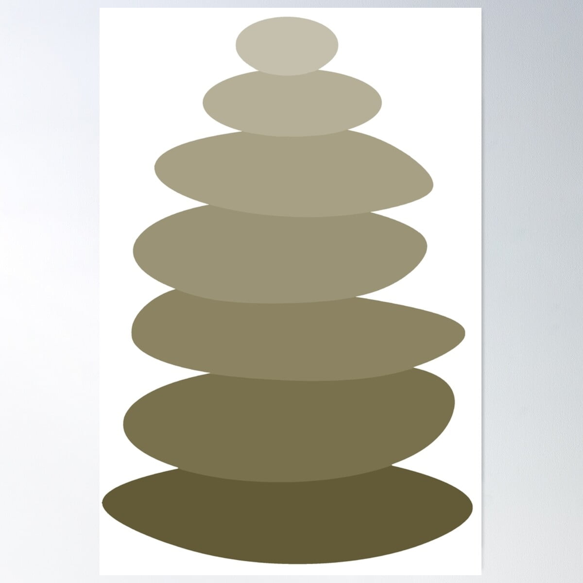 DOPAPRINT Zen Pebble Stack Illustration (Naturals) Poster Wall Art ...