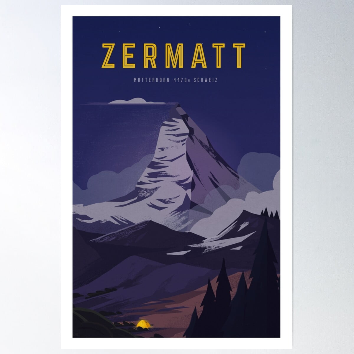 DOPAPRINT Zermatt - Matterhorn Poster Wall Art, Modern Wall Decor NO ...
