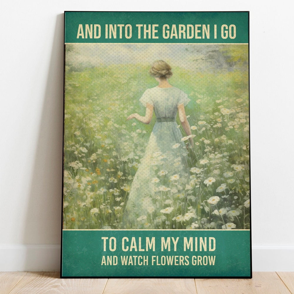 DOPAPRINT Into the garden I go print, Vintage Gardening Poster, Garden ...