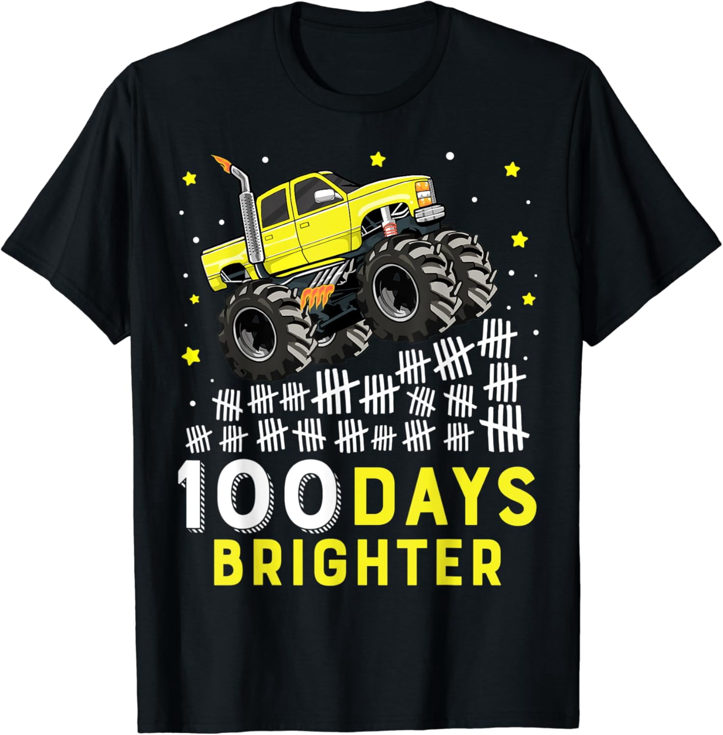 DOPASHIRT 100 Days Brighter Truck 100 Days Of School 100Th Day T-Shirt ...