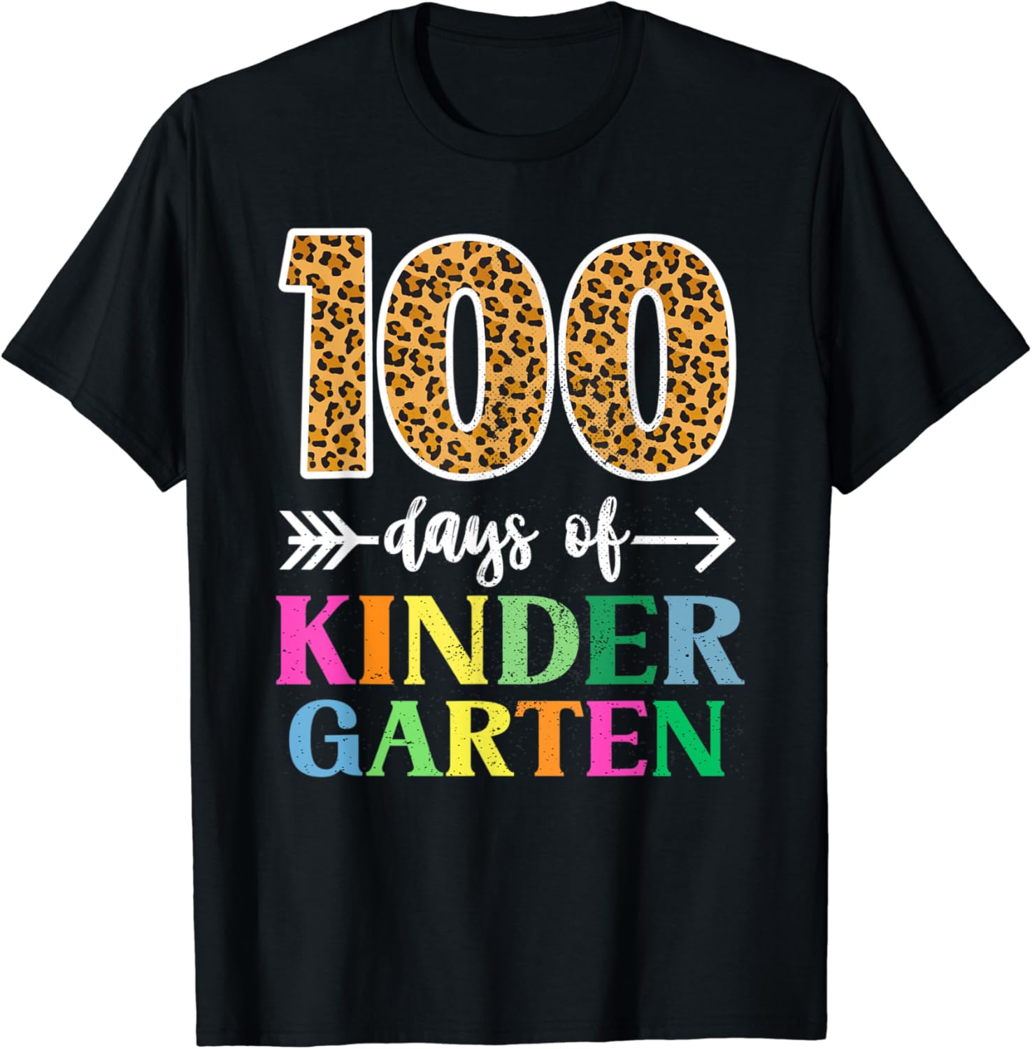 DOPASHIRT 100 Days Of Kindergarten School Teacher Leo.Pard 100Th Day T ...