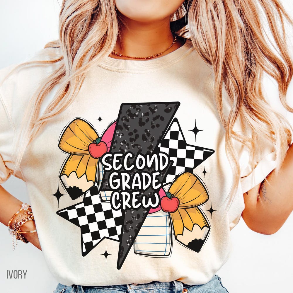 DOPASHIRT 2Nd Grade Teacher Shirt, Second Grade Teacher Crew Tshirt ...