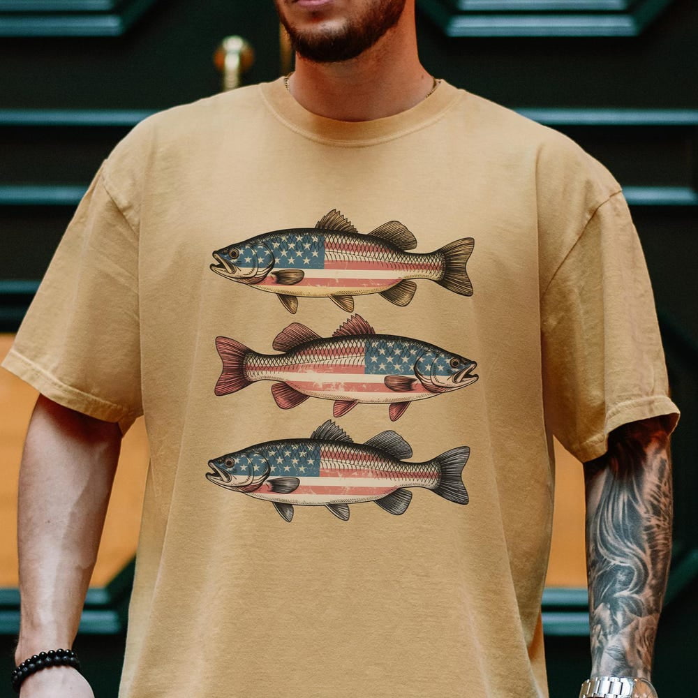 DOPASHIRT 4Th Of July Fish Shirt, American Dad Shirt, Independence Day ...