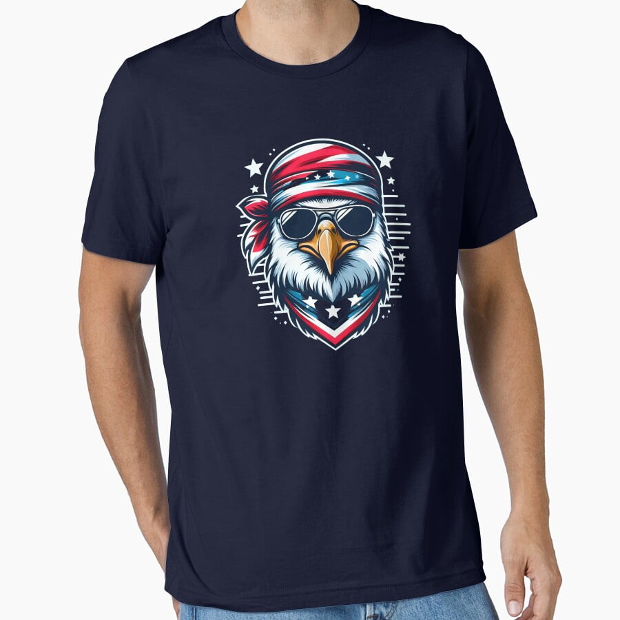 DOPASHIRT 4Th Of July Patriotic Eagle With Glasses Flag Usa T-Shirt ...