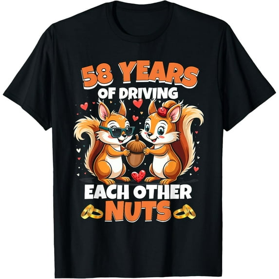 DOPASHIRT 58Th Wedding Anniversary 58 Years Of Driving Each Other Nuts ...