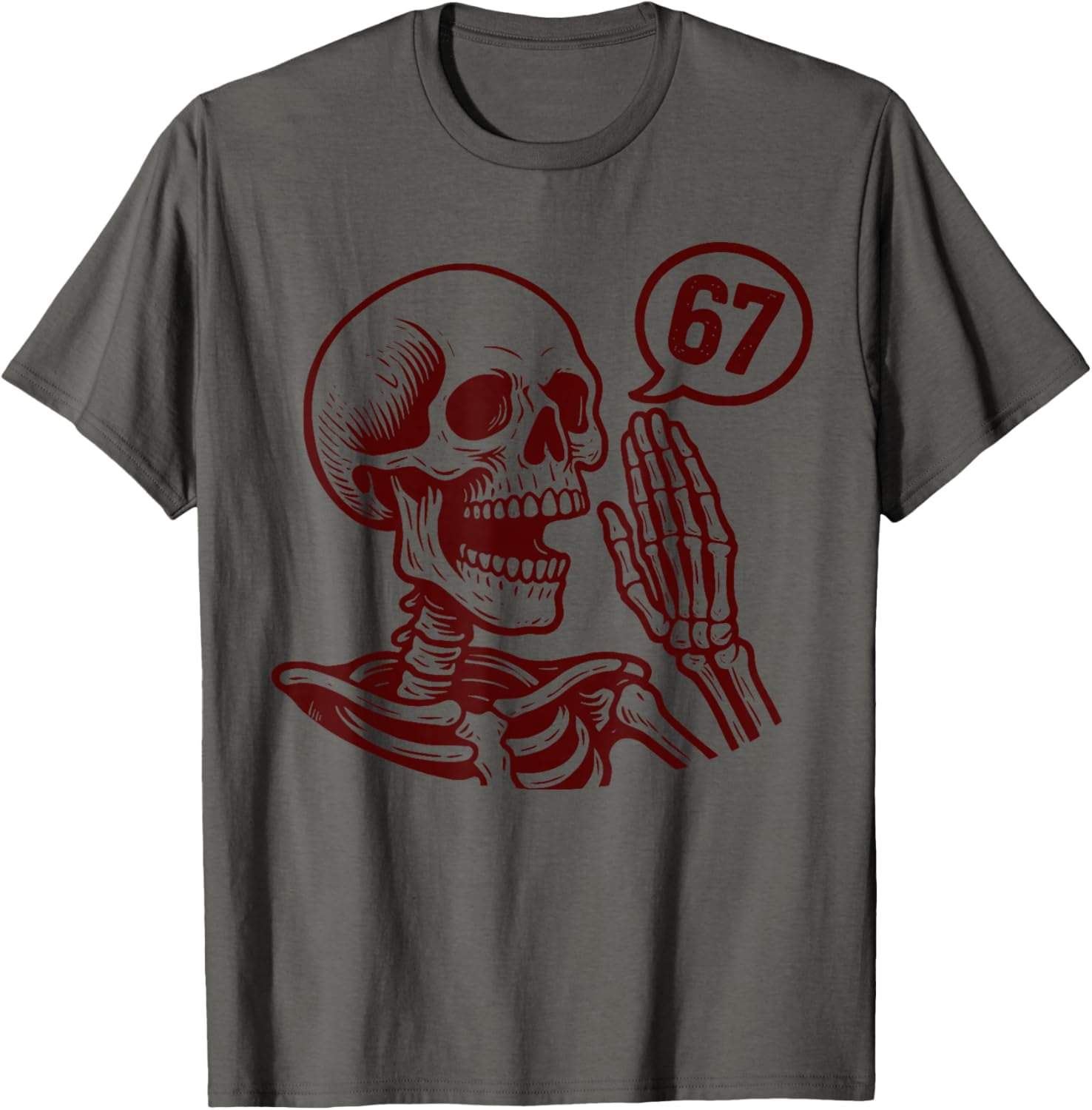 DOPASHIRT 67 Hal.Low.Een Skeleton Six Seven Brainrot Funny T-Shirt ...