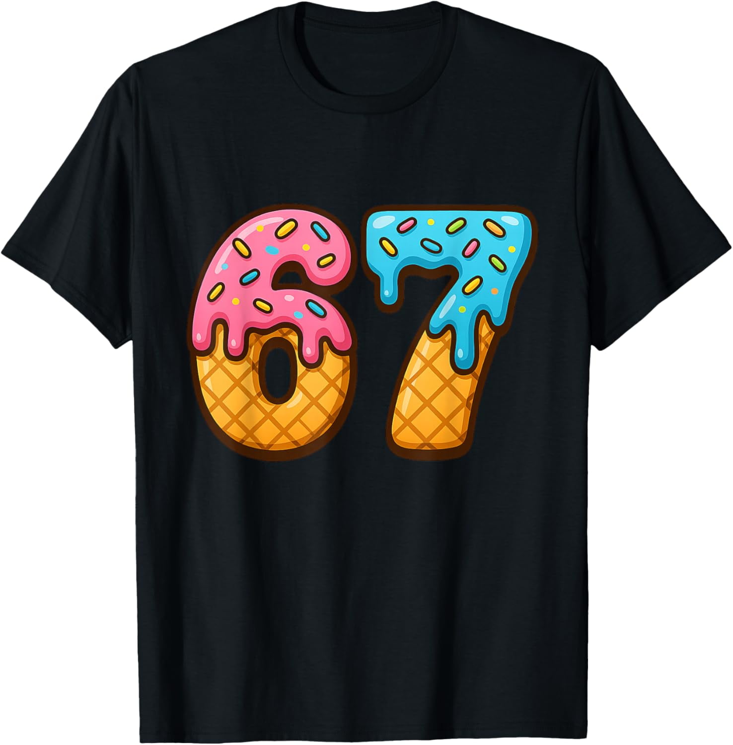 DOPASHIRT 67 Ice Cream Drip Funny Six Seven Gen Alpha Slang T-Shirt ...