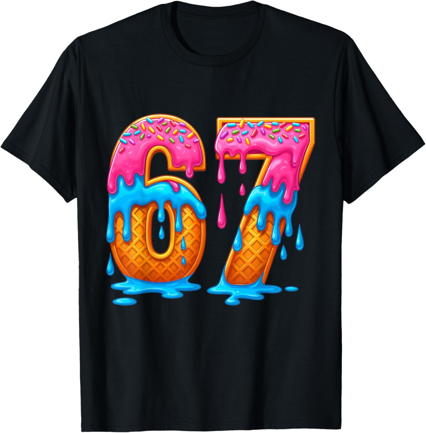 DOPASHIRT 67 Ice Cream Drip Funny Six Seven Gen Alpha Slang T-Shirt ...