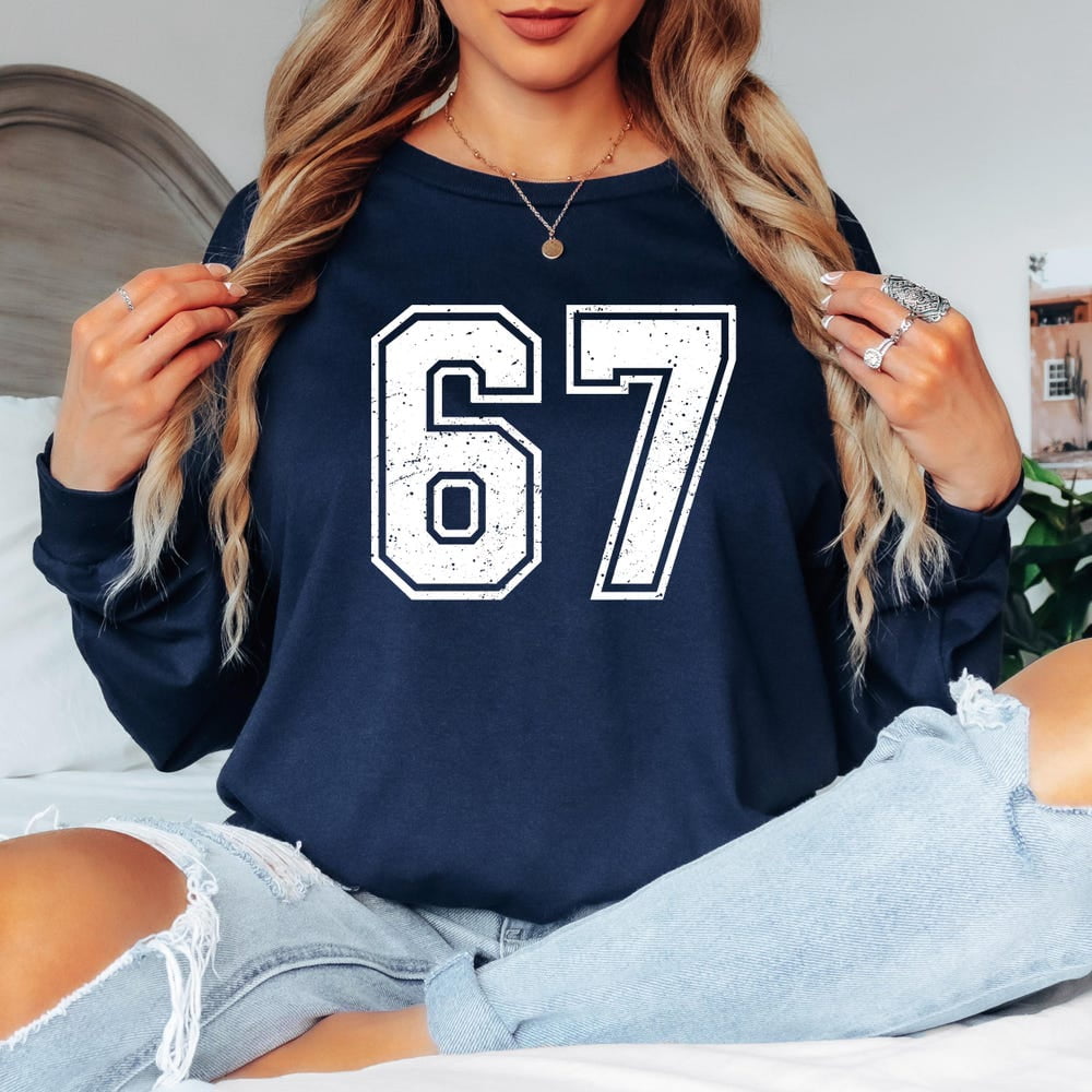 DOPASHIRT 67 Long Sleeve Sweatshirt, Six Seven Viral Sweatshirt, Funny ...