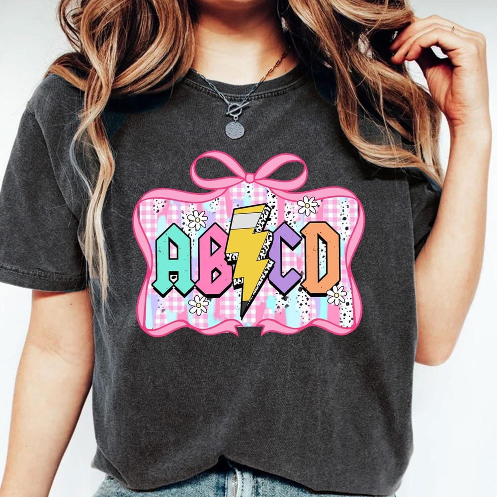 DOPASHIRT Abcd Teacher Shirt, Coquette Bow Shirt, Kindergarten Teacher ...