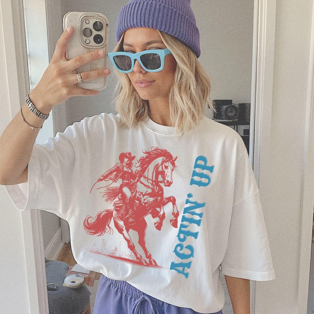 DOPASHIRT Actin Up Cowgirl Graphic Tee, Trendy Rodeo Club Shirt, Lets ...