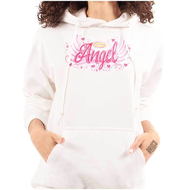 DOPASHIRT Airbrushed Angels Wings Halo Hearts Love Hoodie Outdoor ...