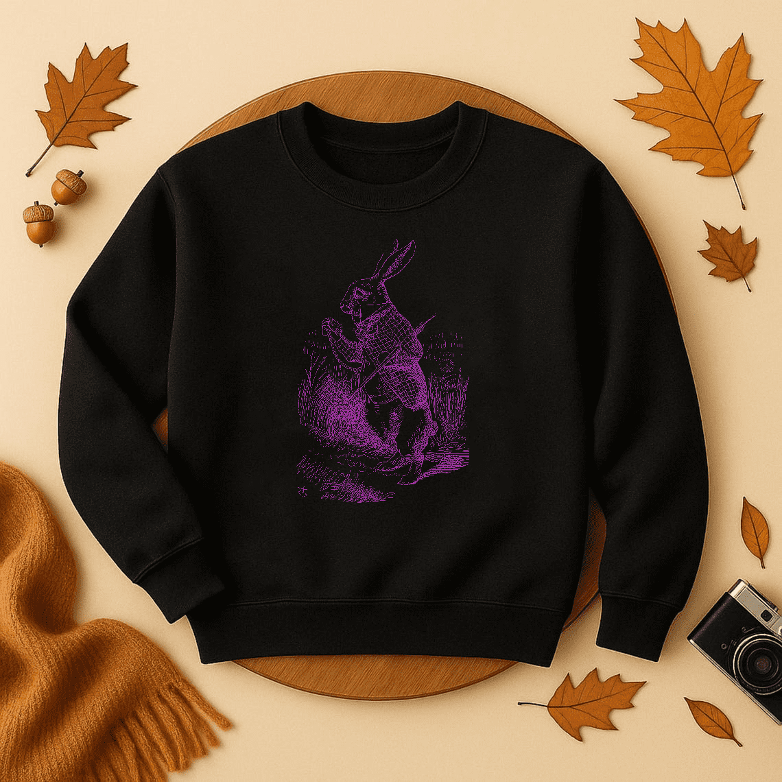 DOPASHIRT Alice And Wonderland Sweatshirt With White Rabbit Purple ...