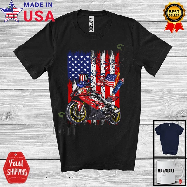 DOPASHIRT American Flag With Motorbike Driver, 4Th Of July Usa ...