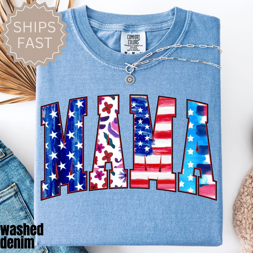DOPASHIRT American Mama T-Shirt, Mama T-Shirt, Retro Mama America Tee ...