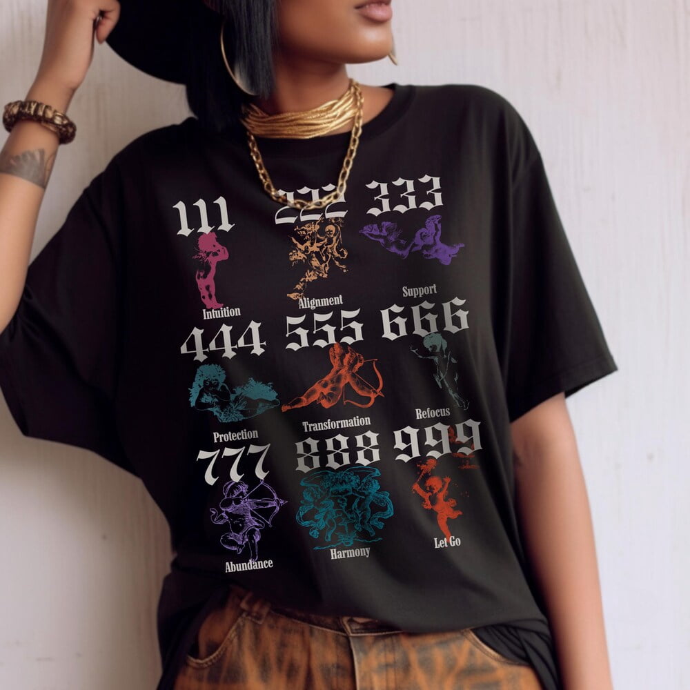 DOPASHIRT Angel Numbers Shirt Cute Cherub Angel Aura Vintage Shirt ...