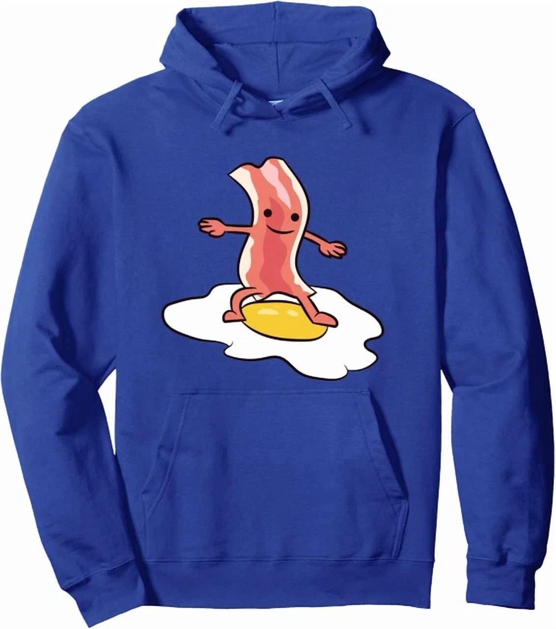 DOPASHIRT Bacon Surfing On Fried Egg Breakfast Egg And Bacon Hoodie ...