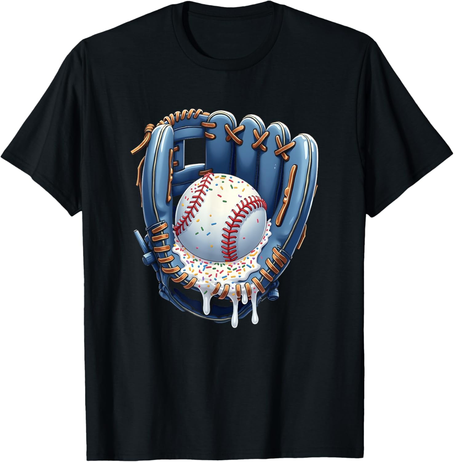 DOPASHIRT Baseball Drip Boys Glove Ice Cream Drip Sports T-Shirt Unisex ...