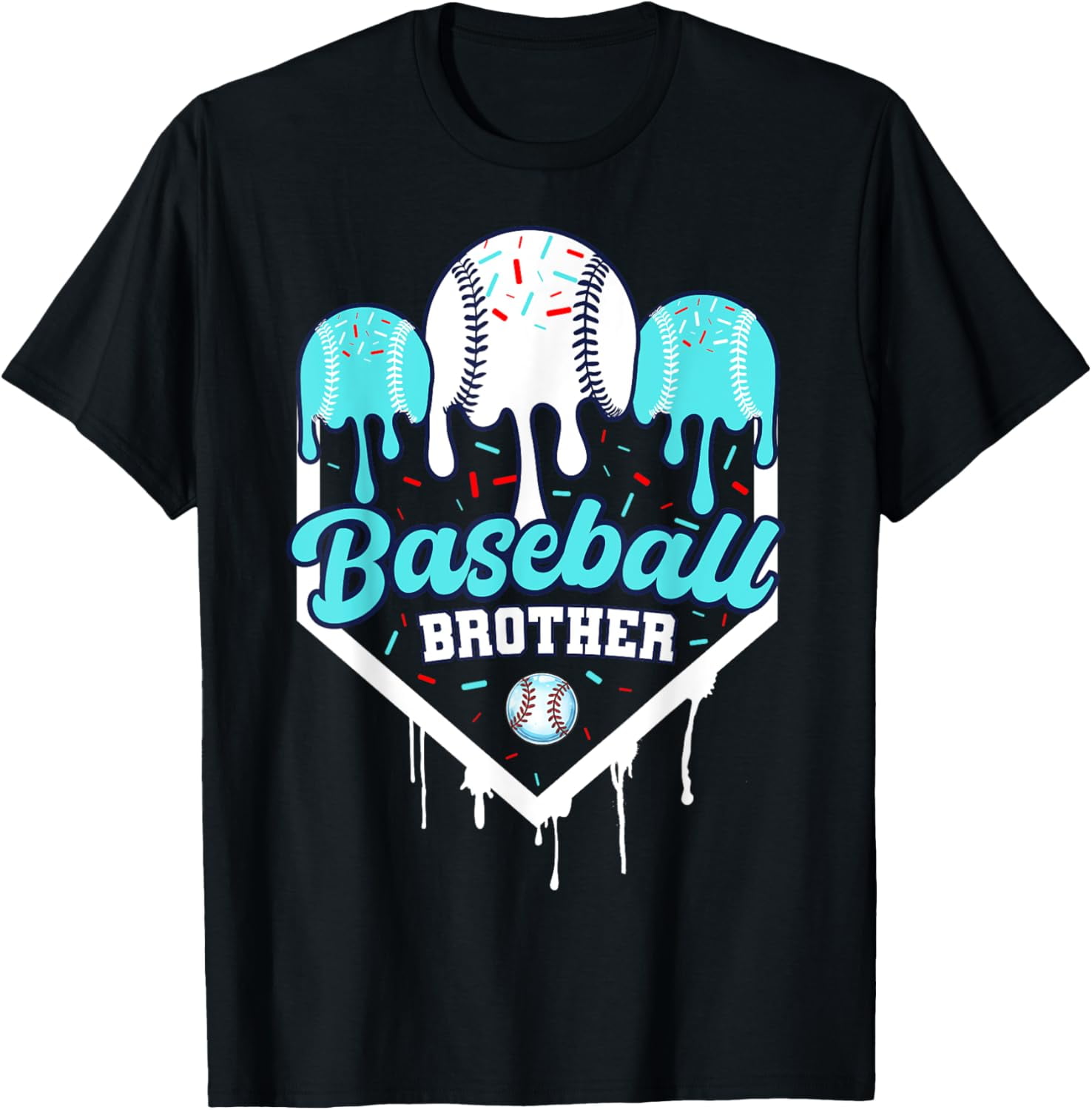 DOPASHIRT Baseball Drip Brother Ice Cram Drip Boys Home Plate T-Shirt ...