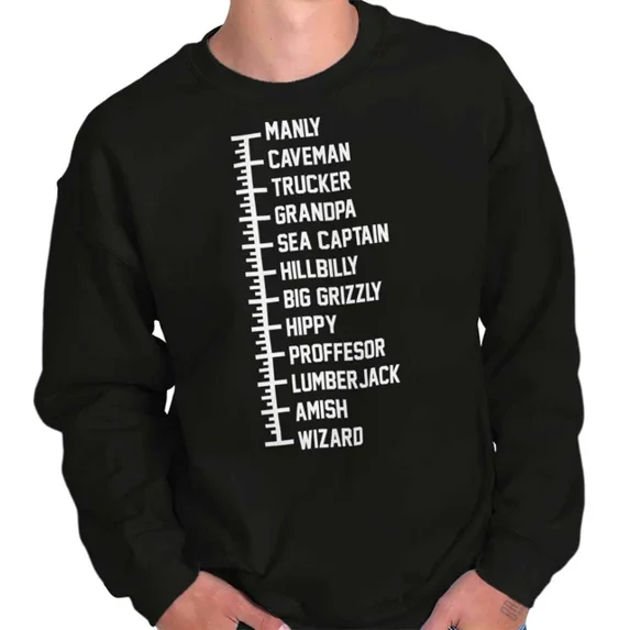 DOPASHIRT Beard Scale Measurement Funny Bearded Gift Mens Sweatshirt ...
