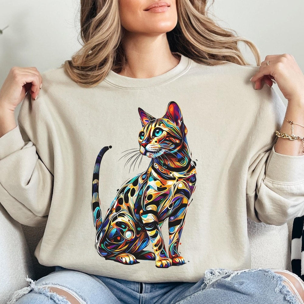 DOPASHIRT Bengal Cat Sweatshirt, Animal Lover Gift, Cat Owner Apparel ...