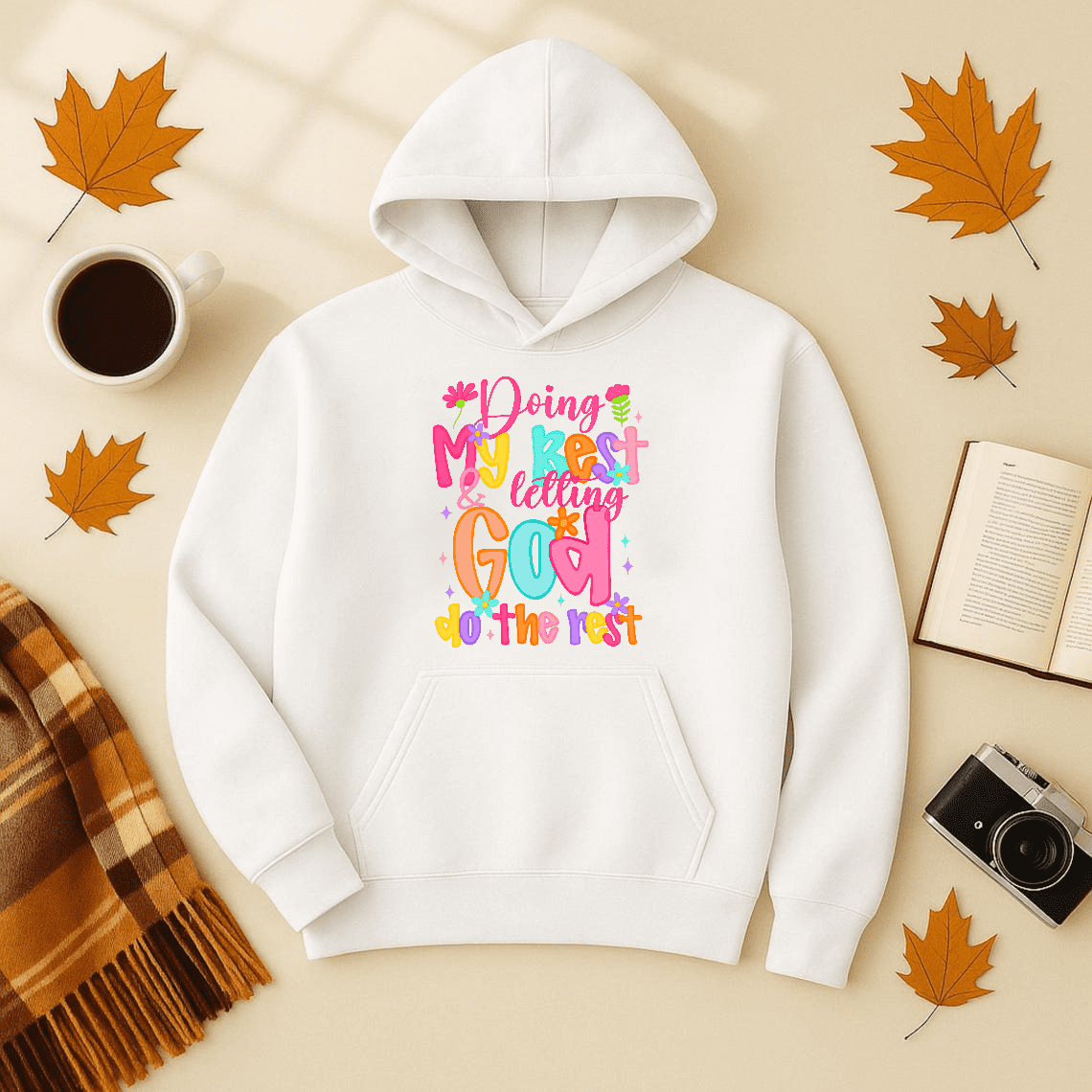 DOPASHIRT Doing My Best Letting God Do The Rest Hoodie Preppy Christian ...