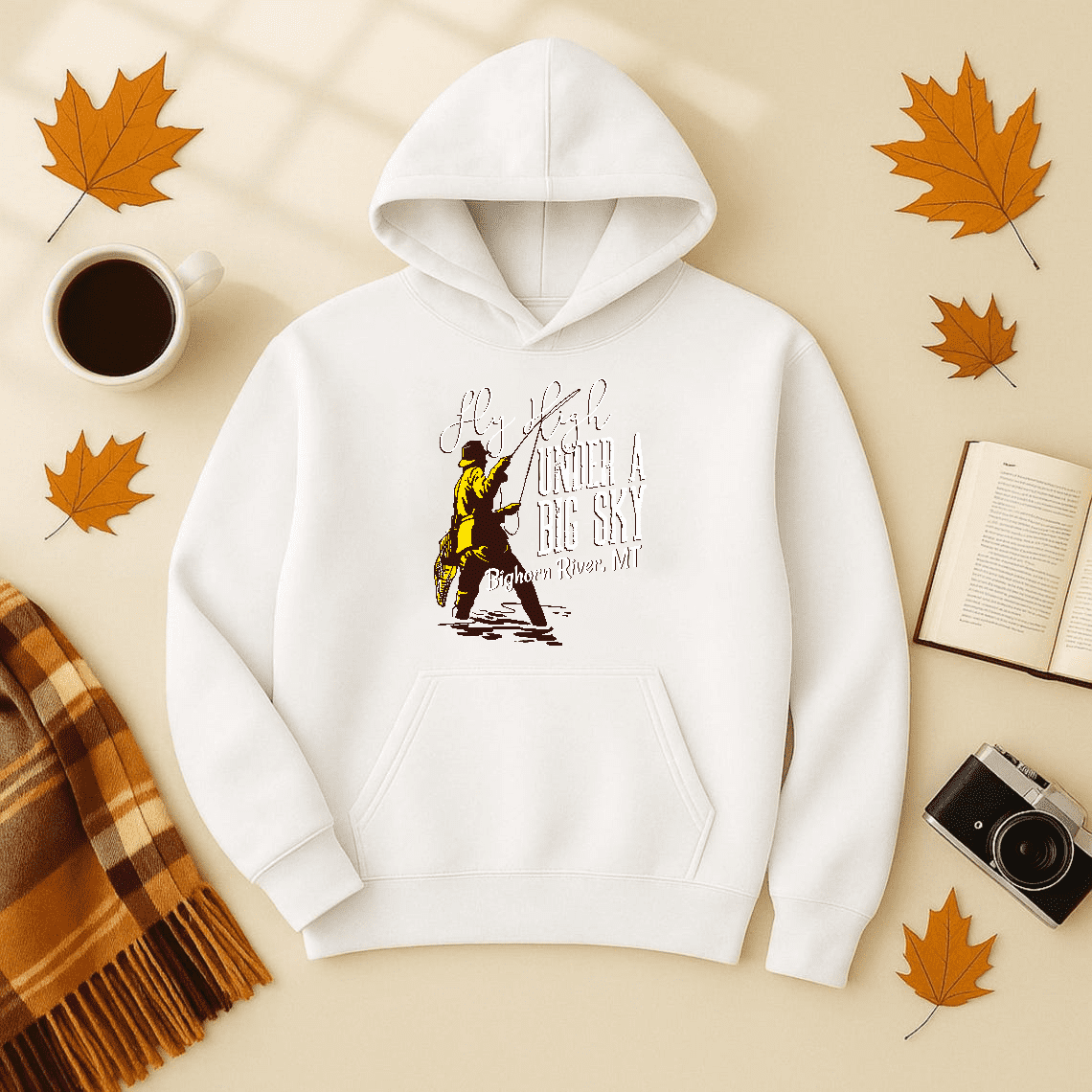 DOPASHIRT Bighorn River Fly Fishing Gift Vintage Big Sky Mt Fishing ...