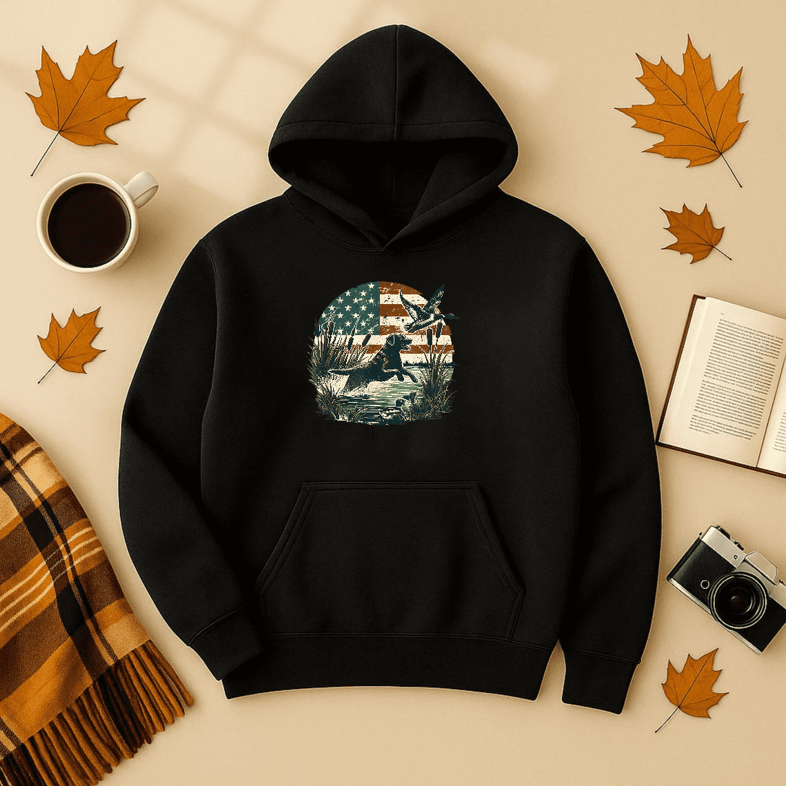 DOPASHIRT Black Labrador Usa Flag Lab Owner Duck Hunter Hoodie Outdoor ...