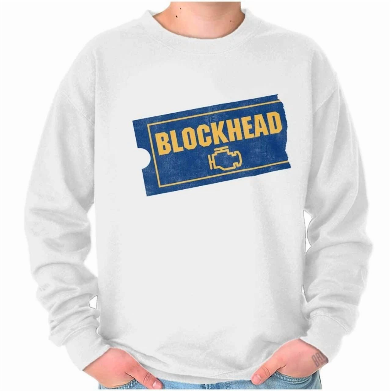 DOPASHIRT Blockhead Classic 90S Retro Mechanic Engine Crew Sweatshirt ...