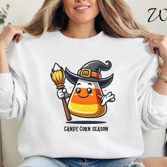 DOPASHIRT Candy Corn Sweatshirt, Hal.Low.Een Crewneck Jumper, Fall Witc ...
