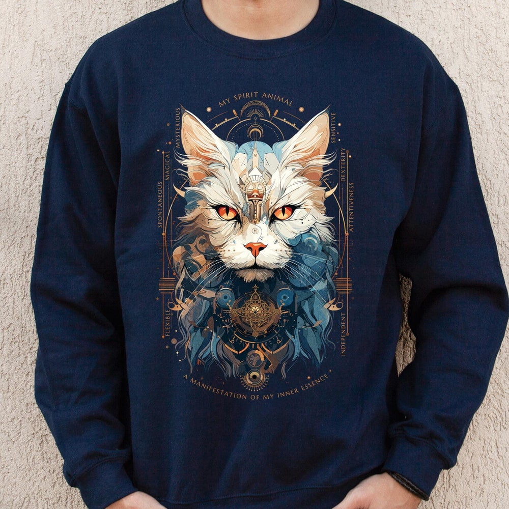 DOPASHIRT Cat Sweater, Cat Spirit Animal Sweatshirt, Shamanic Spiritual ...