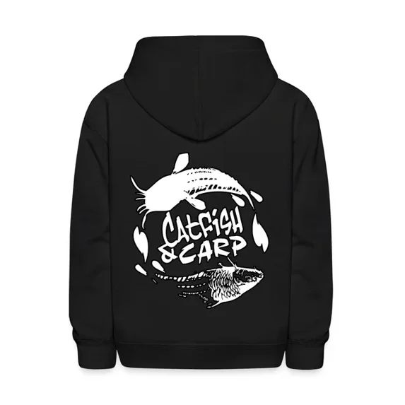 DOPASHIRT Catfish & Carp Black And White Logo Hoodie Outdoor Hoodie ...