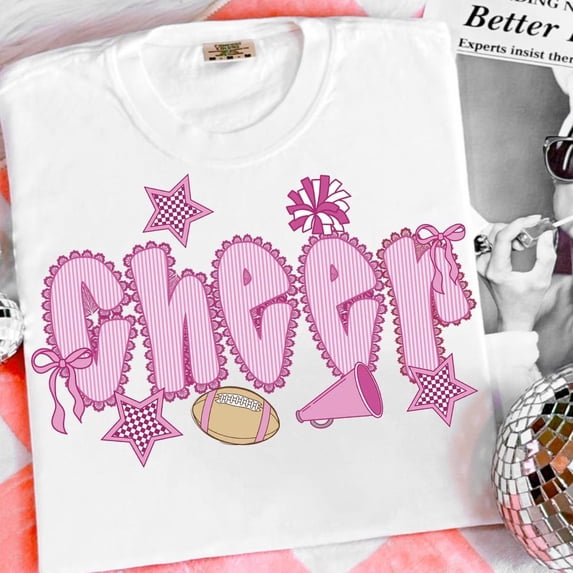 DOPASHIRT Cheer Mom Coquette Shirt Pink Bow Checkered Cheer Season ...