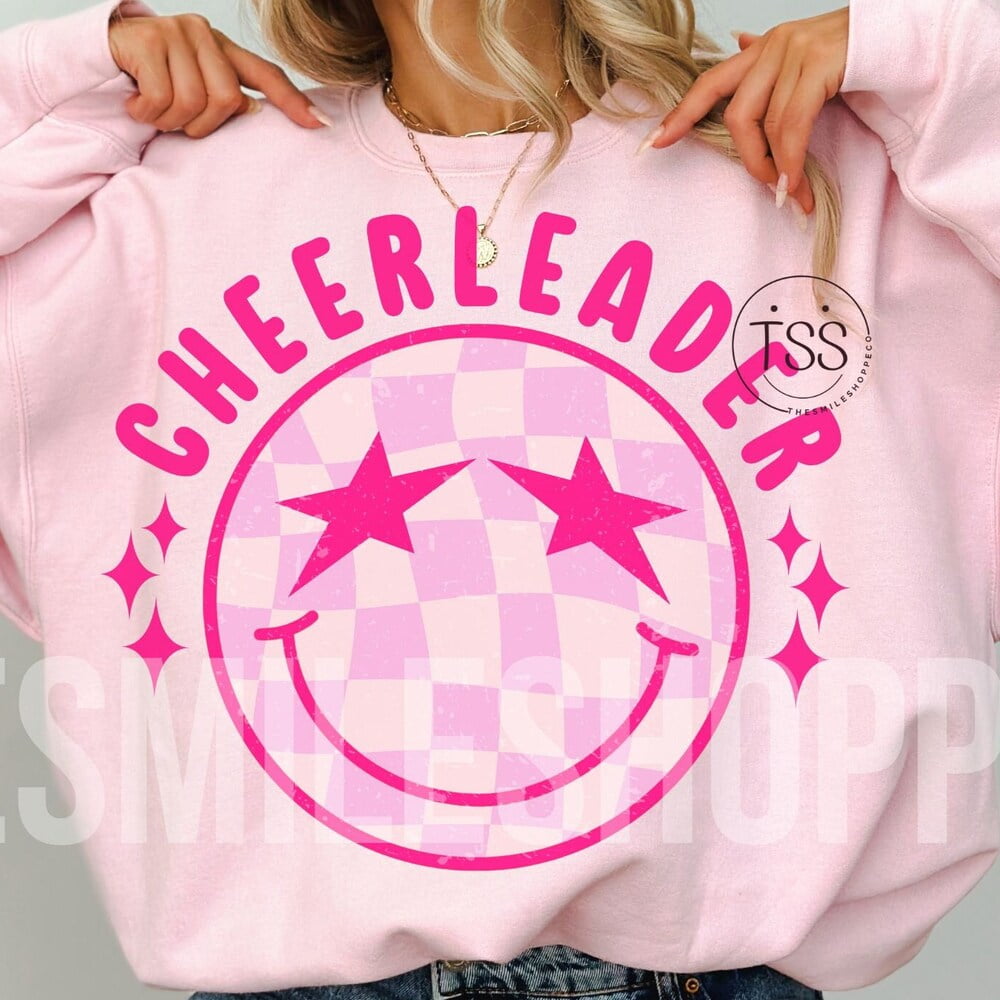 DOPASHIRT Cheerleader Shirt Retro Checkered Smile Face Star Eyes Shirt ...