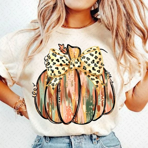 DOPASHIRT Colorful Coquette Gold Glitter Pumpkin Shirt, Girly Fall ...
