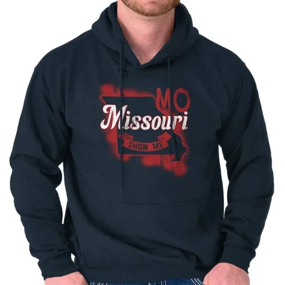 DOPASHIRT Cool Missouri State Shape Outline Show Me Mo Hoodie Outdoor ...