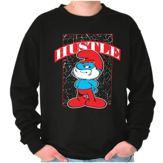 DOPASHIRT Cool Papa Smurf Retro Cartoon Hustle Sweatshirt Trendy ...