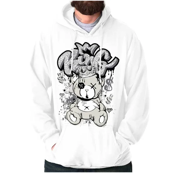 DOPASHIRT Cool Streetwear King Crown Teddy Bear Hoodie Outdoor Hoodie ...