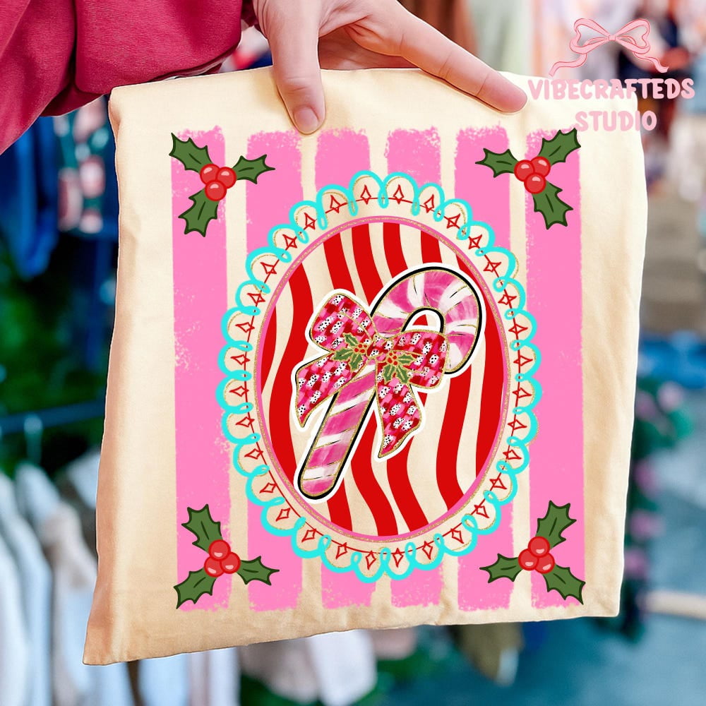 DOPASHIRT Coquette Candy Cane Shirt, Pink Noel Candy Shirt, Bow Candy ...