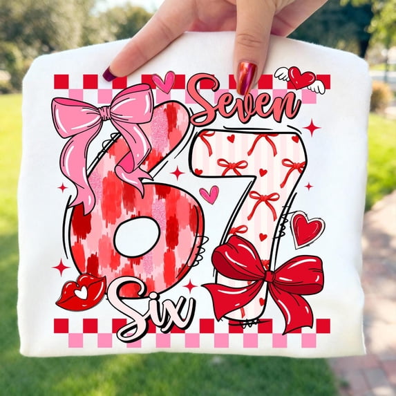 DOPASHIRT Coquette Love 67 Six Seven Shirt, Heart Bow Love Number ...