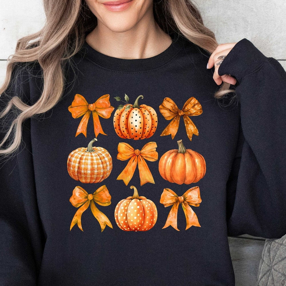 DOPASHIRT Coquette Pumpkin Sweatshirt, Fall Pumpkin Sweater, Coquette ...