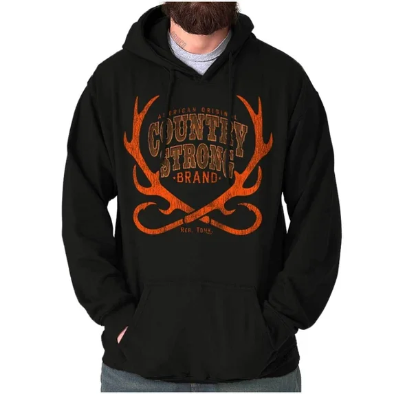 DOPASHIRT Country Strong Brand Usa Deer Antlers Logo Hoodie Outdoor ...