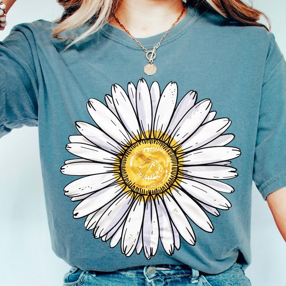 DOPASHIRT Daisy Shirt Clipart, Watercolor Hand Drawn Daisy Boho Daisy ...