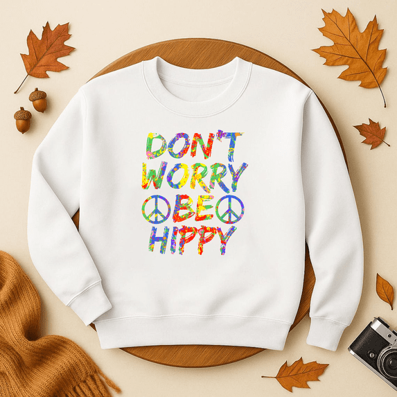 DOPASHIRT Don'T Worry Be Hippy Sweatshirt Hippie Sweatshirt Paint ...