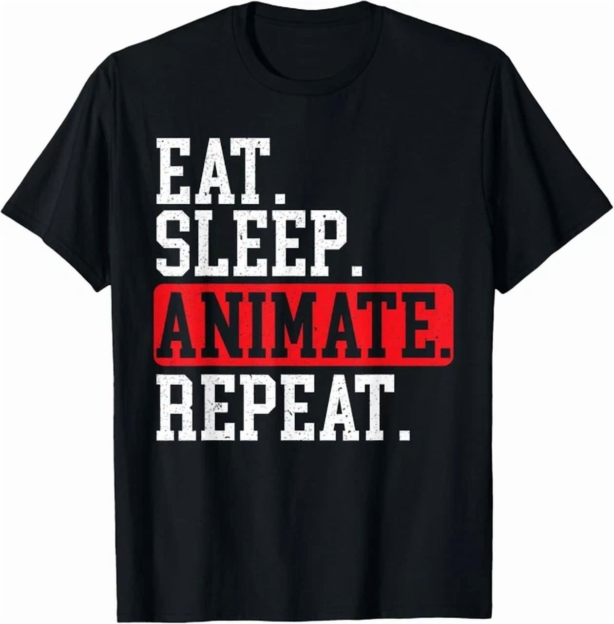 DOPASHIRT Eat Sleep Animate Repeat Animator Graphic Artist T-Shirt ...