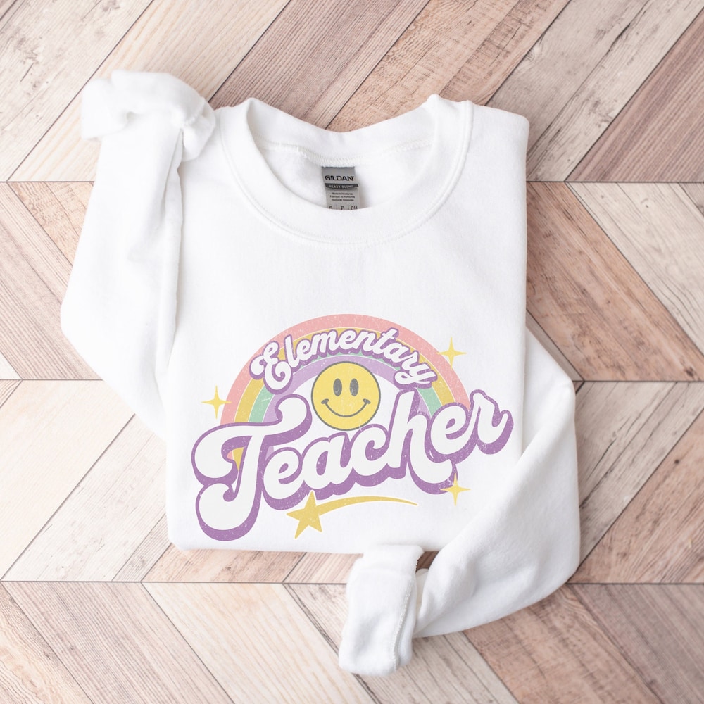 DOPASHIRT Elementary Teacher Sweatshirt, Retro Teacher Sweatshirt, Gift ...
