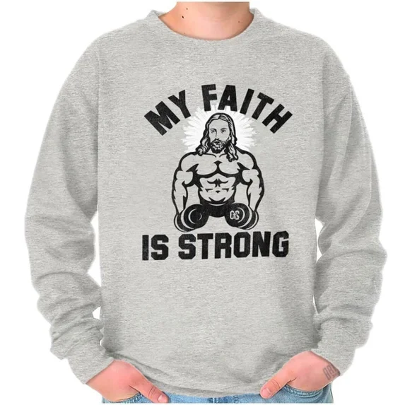 DOPASHIRT Faith Strong Reps For Jesus Cool Gym Workout Sweatshirt ...